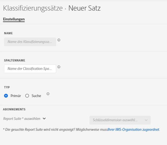 Erstellen eines Classification-Sets | Adobe Analytics