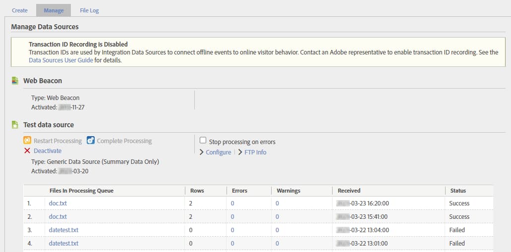 Datenquellen verwalten | Adobe Analytics
