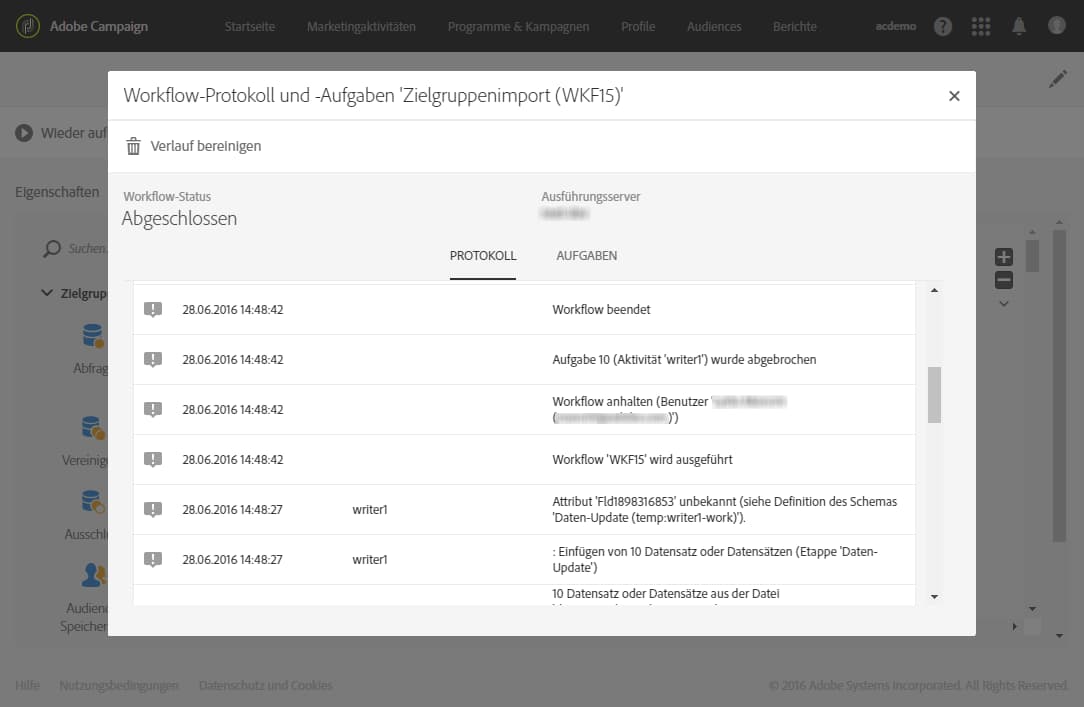 Datenimport mit Importvorlagen | Adobe Campaign