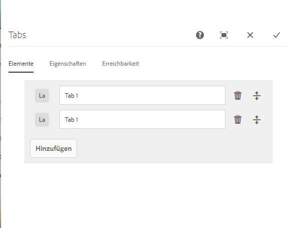 Registerkarten-Komponente | Adobe Experience Manager