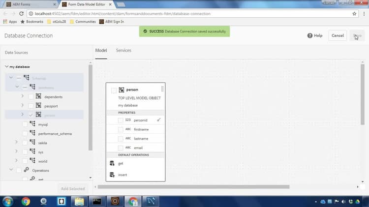 Verwenden von JDBC-basierten Formulardatenmodellen mit AEM Forms | Adobe Experience Manager