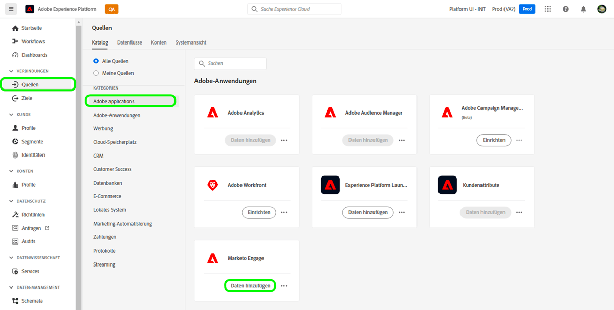 Erstellen einer Marketo Engage-Quellverbindung und eines Datenflusses ...