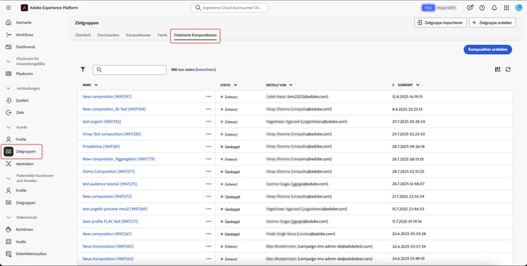 Erstellen von Kompositionen | Adobe Experience Cloud