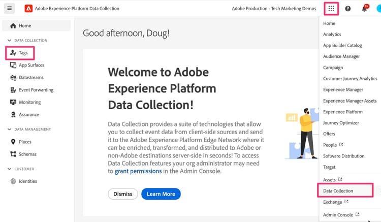 Hinzufügen und Konfigurieren der Web SDK-Erweiterung | Adobe Data Collection