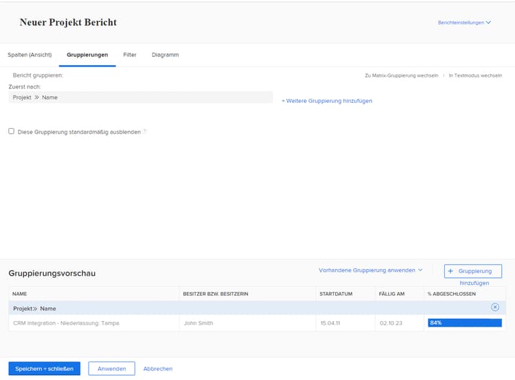 Erstellen von Berichten mit Diagrammen | Adobe Workfront