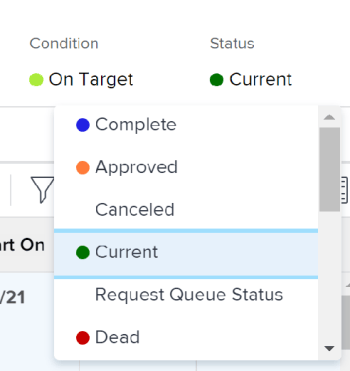 Ändern des Status eines Projekts | Adobe Workfront