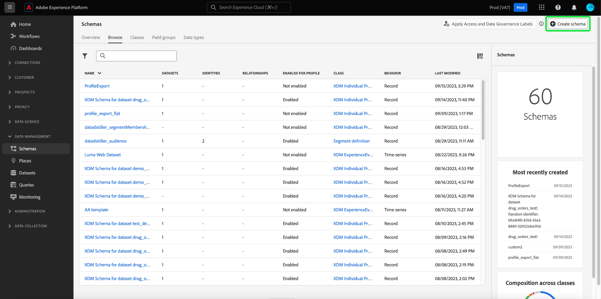 Erstellen eines Schemas mit dem Schema-Editor. | Adobe Experience Platform