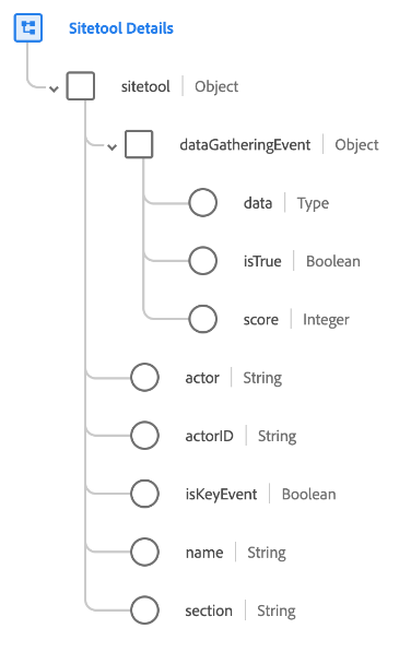 Sitetool Details Schema Field Group | Adobe Experience Platform