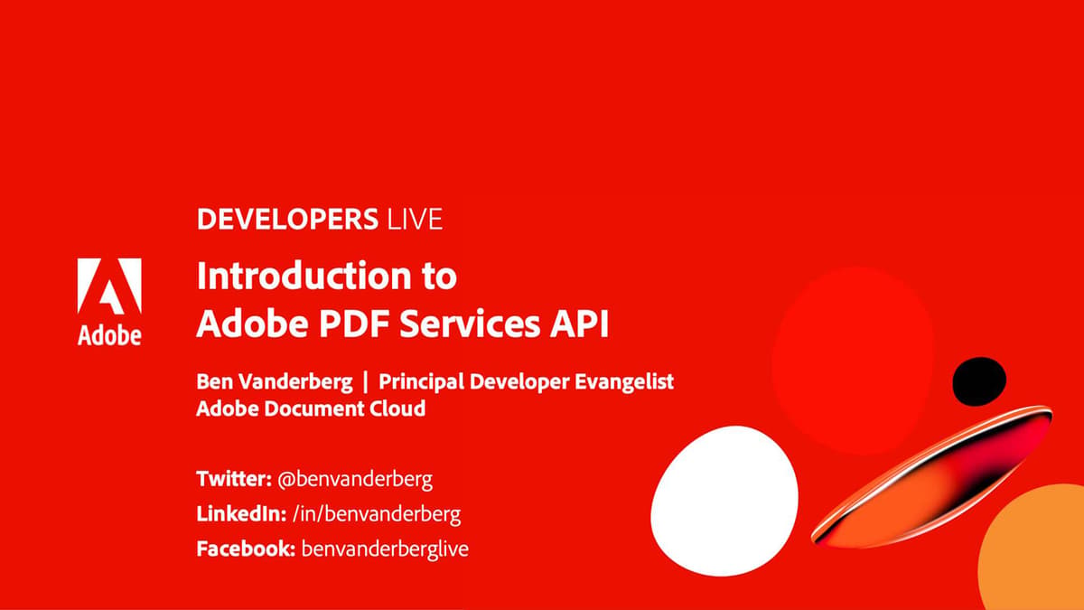 Adobe PDF Services API Tutorials | Adobe Acrobat Services