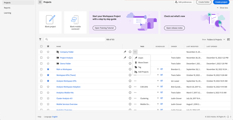 Folders overview | Adobe Customer Journey Analytics