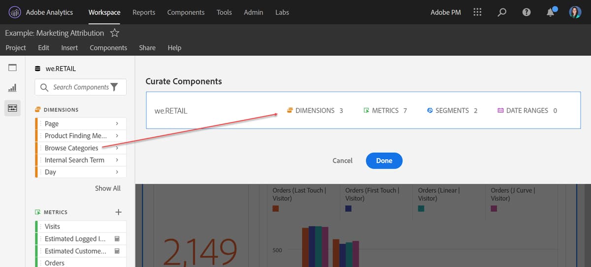 Curate projects | Adobe Customer Journey Analytics