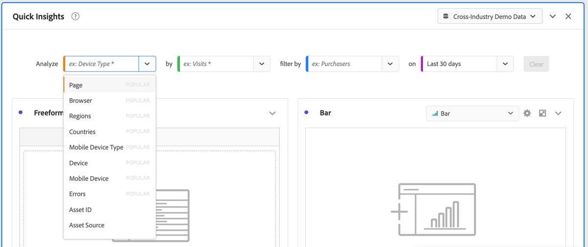 Quick Insights panel | Adobe Analytics