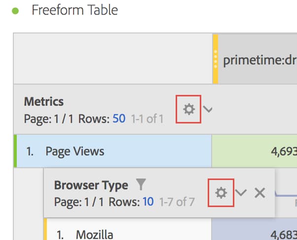 Row settings | Adobe Analytics