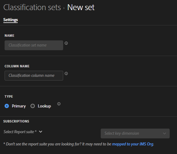 Create a classification set | Adobe Analytics