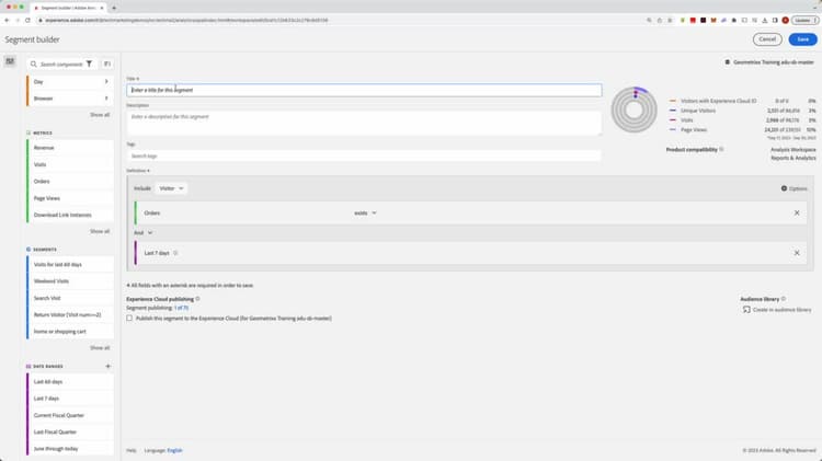 Build segments | Adobe Analytics