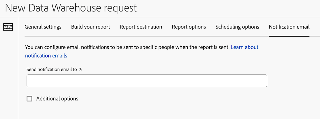 Configure report options for a Data Warehouse request | Adobe Analytics