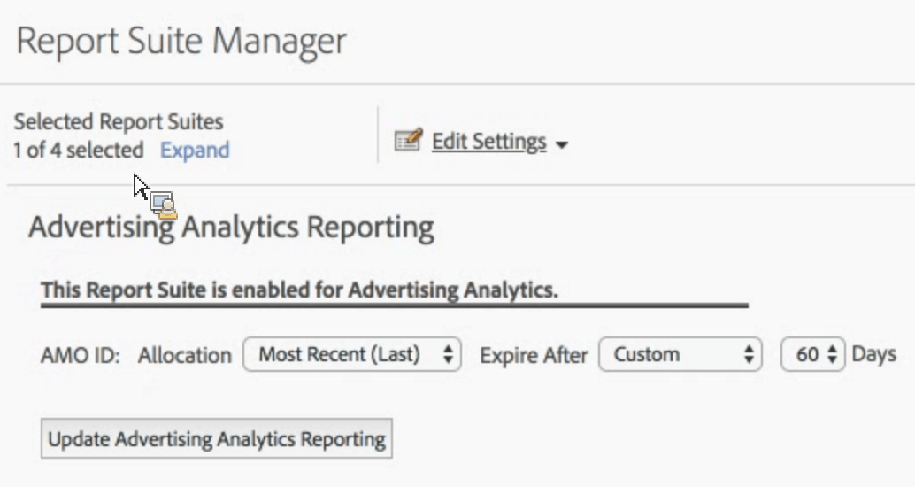 Enable report suite for Advertising Analytics | Adobe Analytics