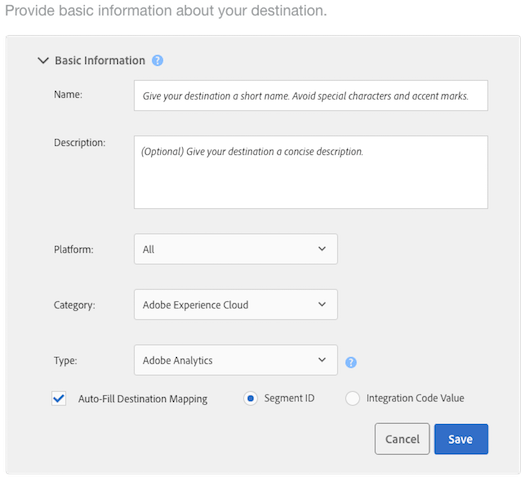 Configure An Analytics Destination Adobe Audience Manager