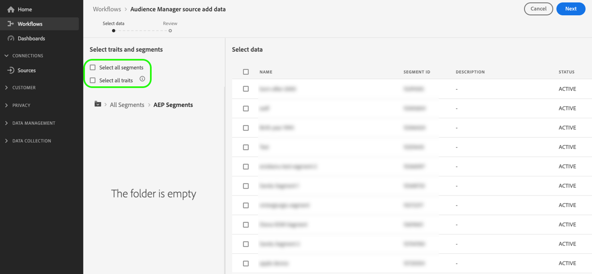 Experience Platform segment sharing with Audience Manager and other Experience Cloud solutions ...
