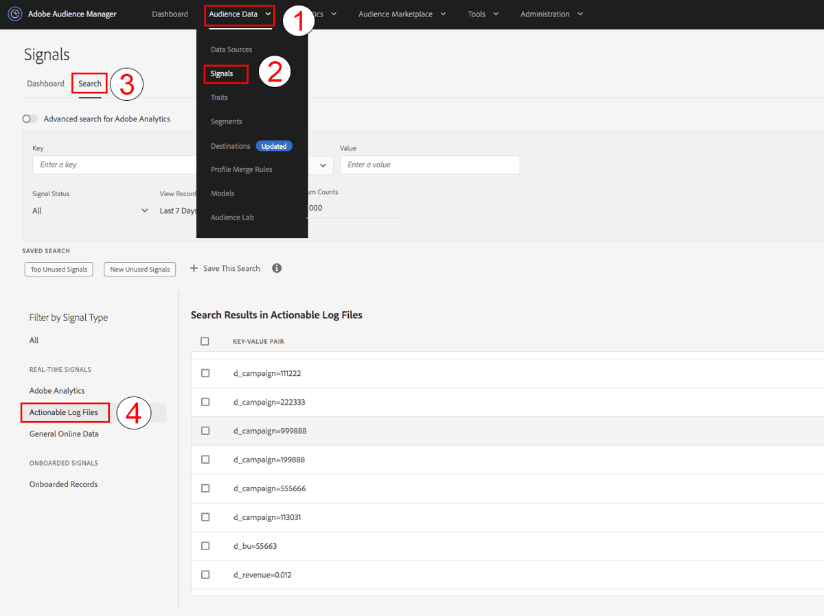 Actionable Log Files | Adobe Audience Manager