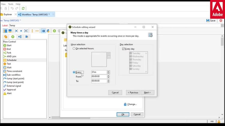 Configure scheduler activities | Adobe Campaign