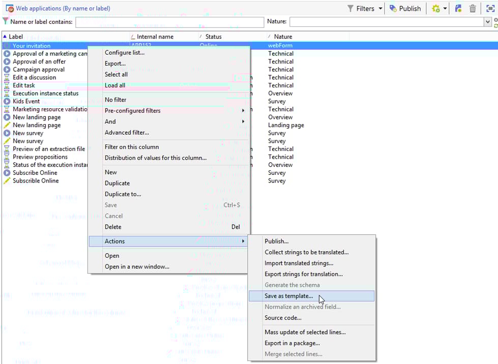Use a web form template | Adobe Campaign