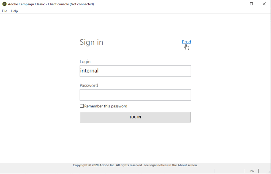 Creating an instance and logging on | Adobe Campaign