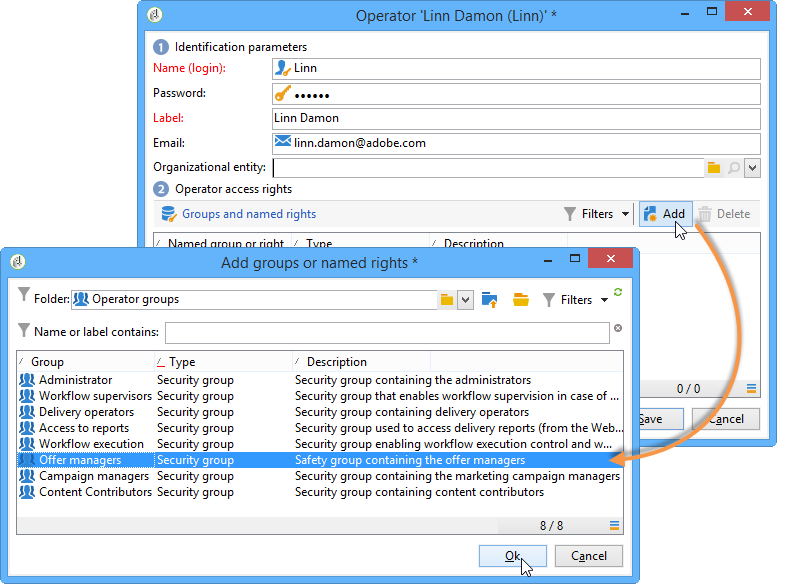 Operator profiles | Adobe Campaign