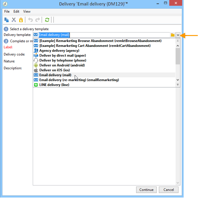 Create and identify the delivery | Adobe Campaign