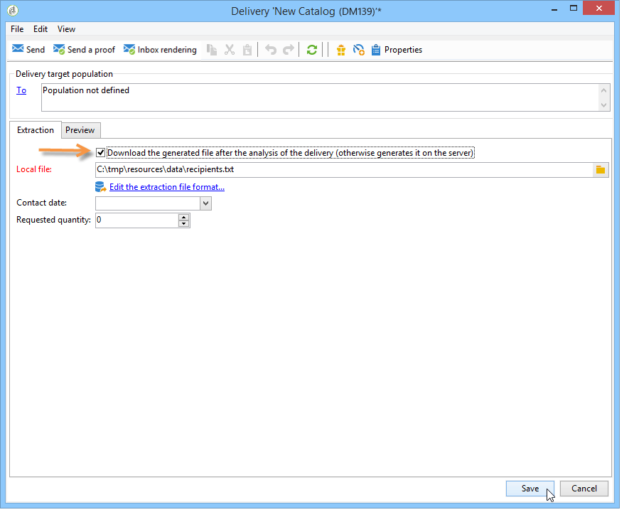 Define the direct mail content | Adobe Campaign