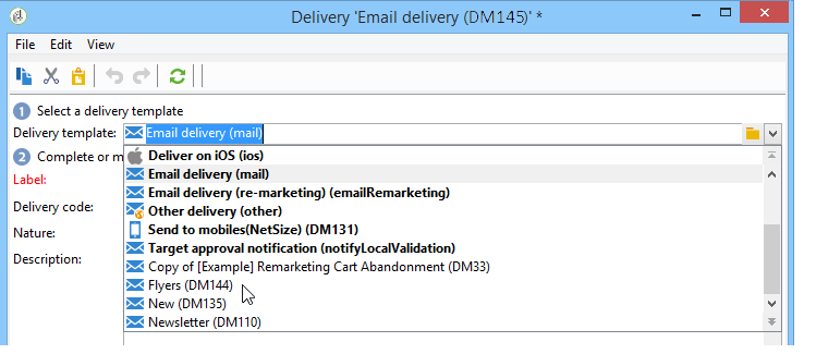 Create a delivery from a template | Adobe Campaign