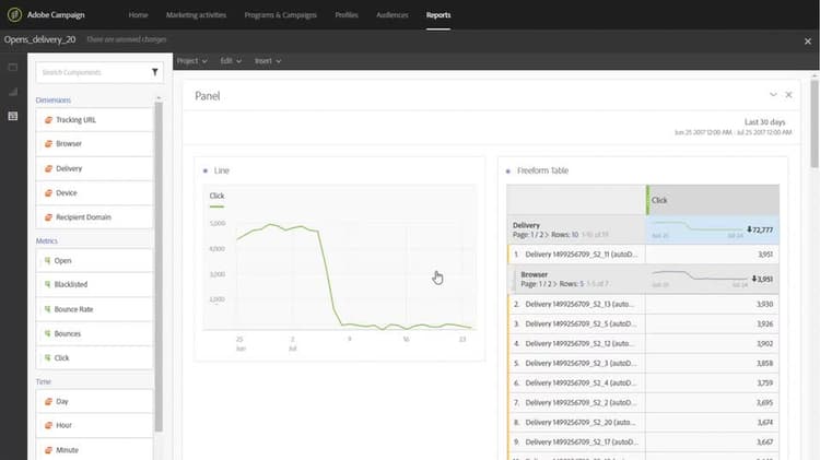 Create a Dynamic Report | Adobe Campaign