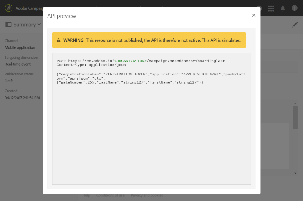 Transactional Push Notifications Adobe Campaign