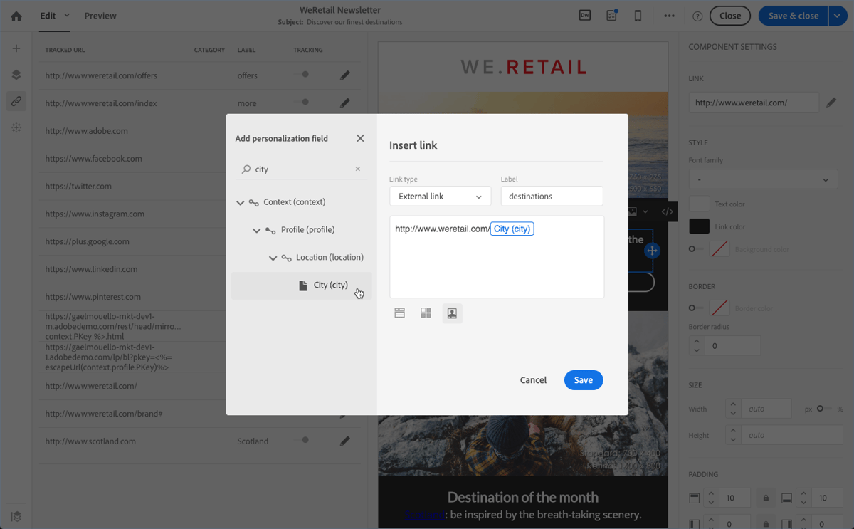 Personalizing email content | Adobe Campaign