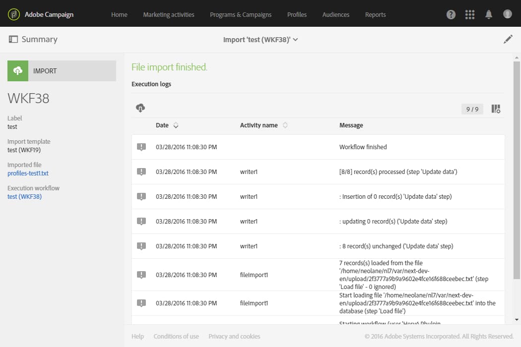 Importing data with import templates | Adobe Campaign
