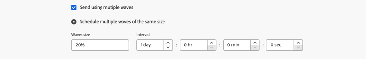 Sending using waves | Adobe Campaign