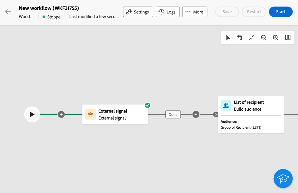 Use the External signal activity | Adobe Campaign