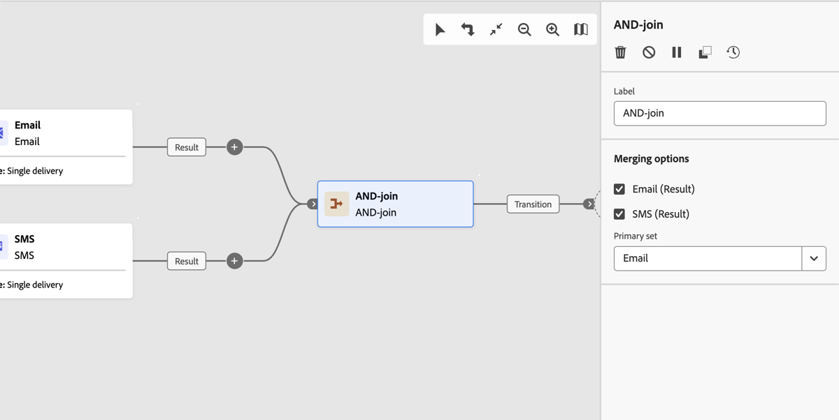 Use the AND-join workflow activity | Adobe Campaign