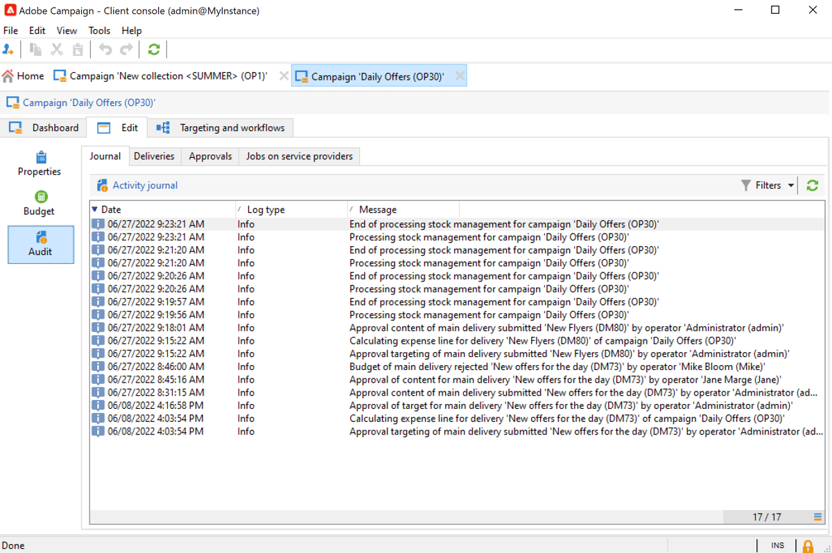 Monitoring marketing campaigns | Adobe Campaign