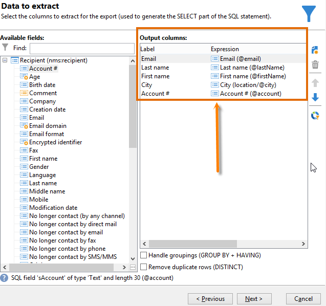 Query the recipient table | Adobe Campaign