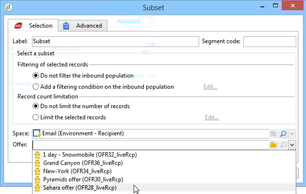 Offers by cell | Adobe Campaign