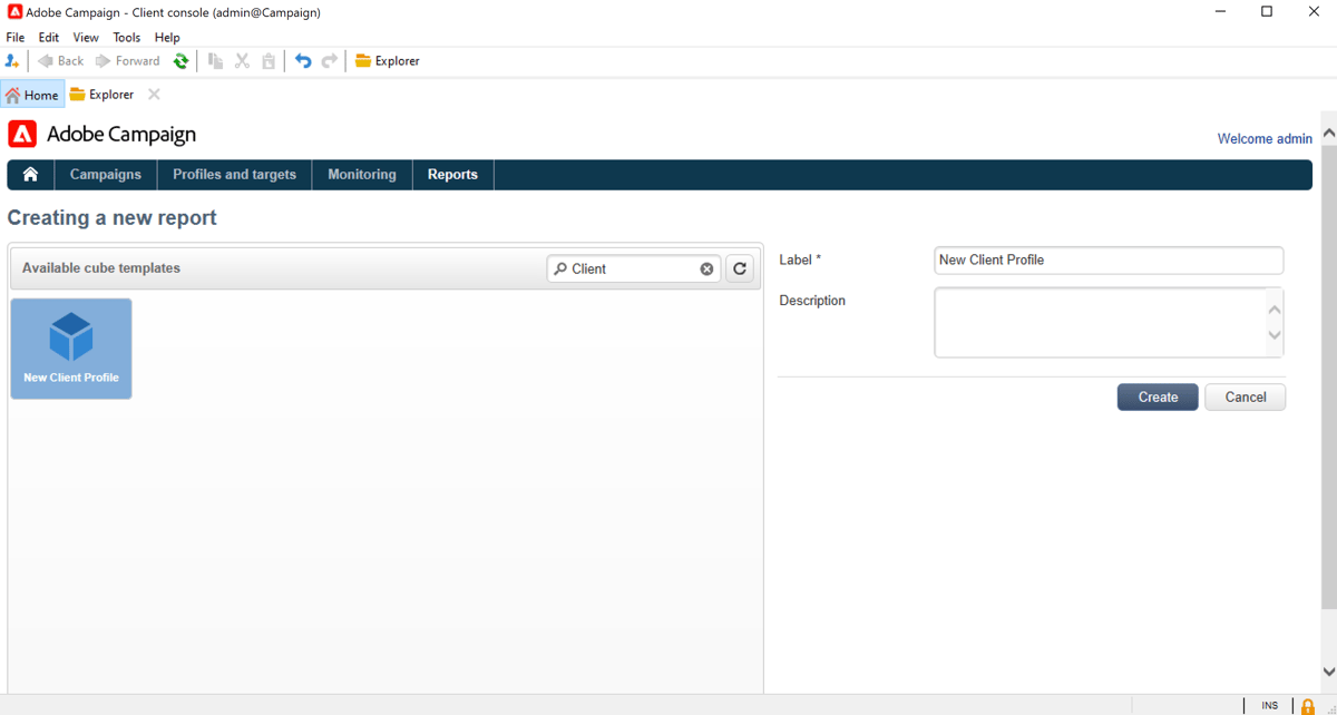 Use cubes to create reports on data | Adobe Campaign