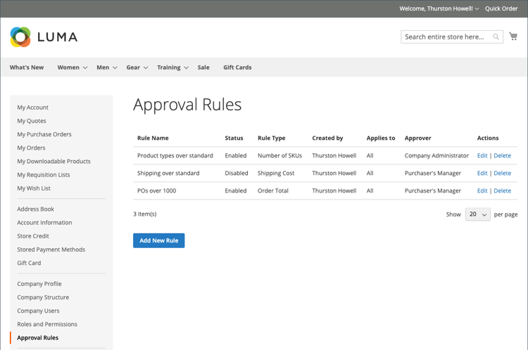 Purchase order approval rules | Adobe Commerce