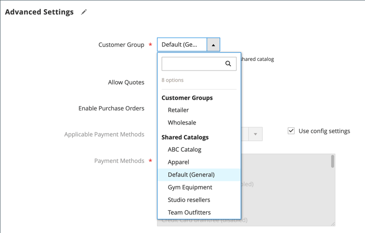Assign companies to a shared catalog | Adobe Commerce