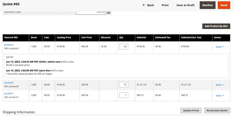 Quote template use cases and workflows | Adobe Commerce
