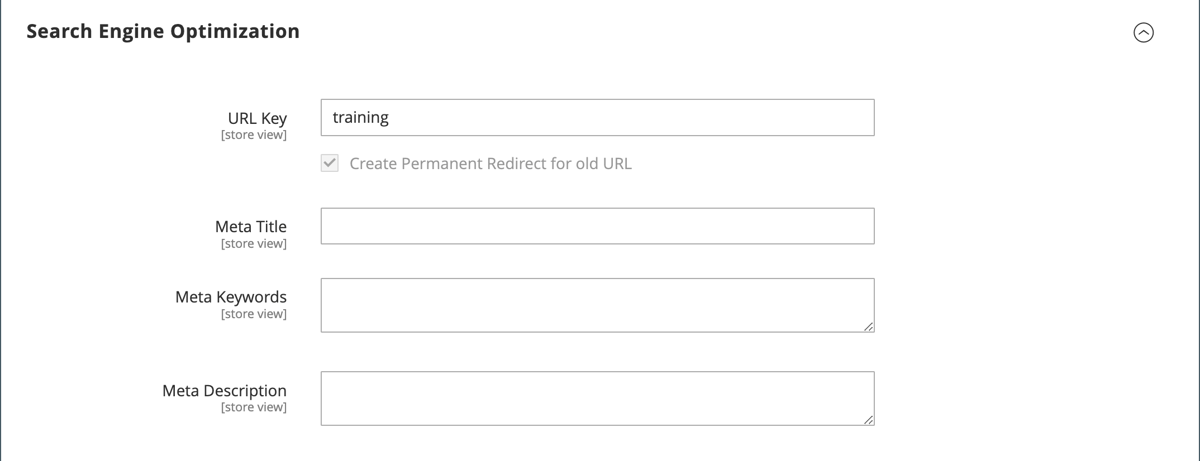 Categories - Search Engine Optimization settings | Adobe Commerce