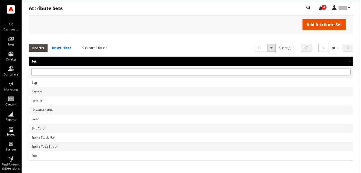 Attribute sets | Adobe Commerce