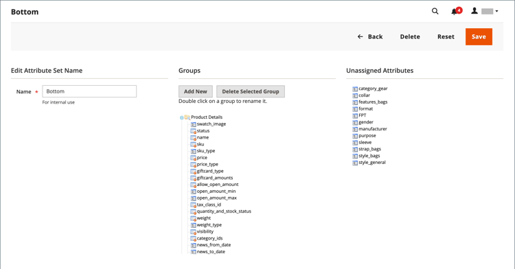 Attribute sets | Adobe Commerce