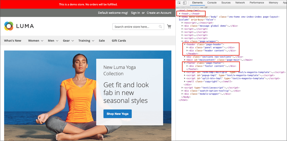 Page setup | Adobe Commerce