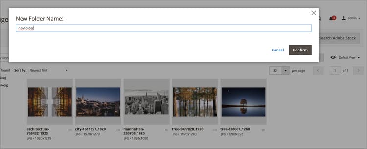 Media Gallery folder management | Adobe Commerce